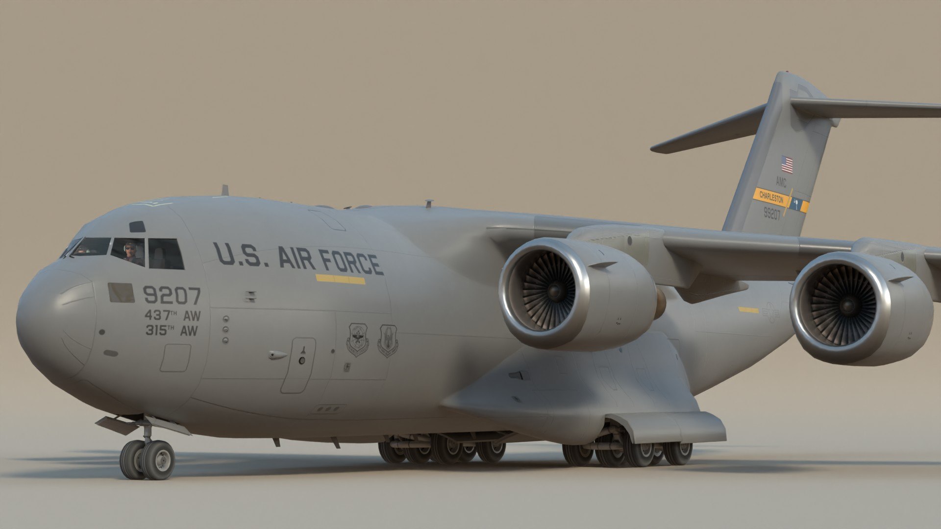 USAF Boeing C17 SC 3D Model - TurboSquid 2273813