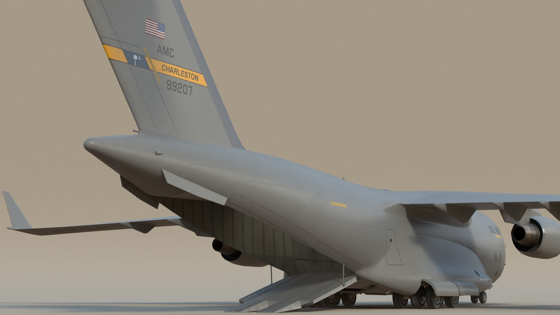 USAF Boeing C17 SC 3D Model - TurboSquid 2273813