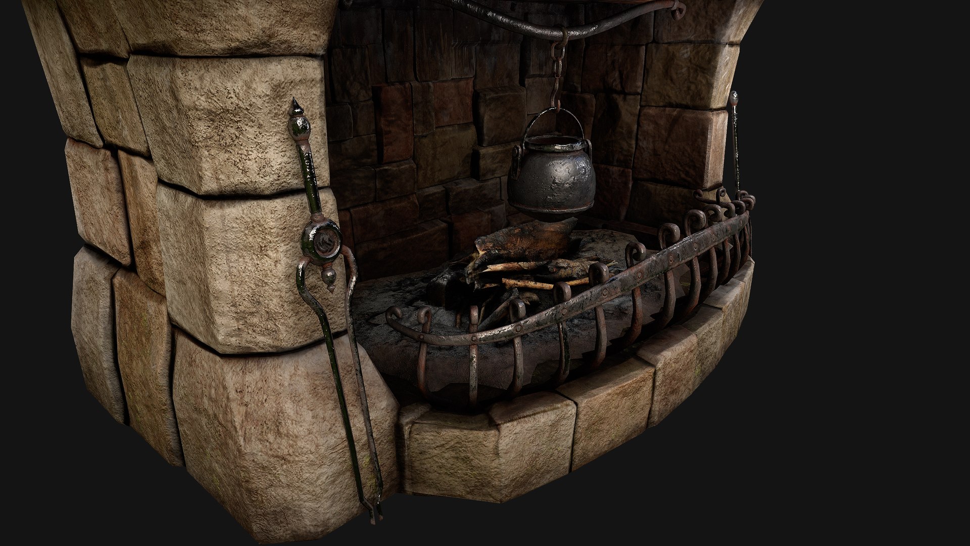 Medieval Fireplace 3D Model - TurboSquid 2129091
