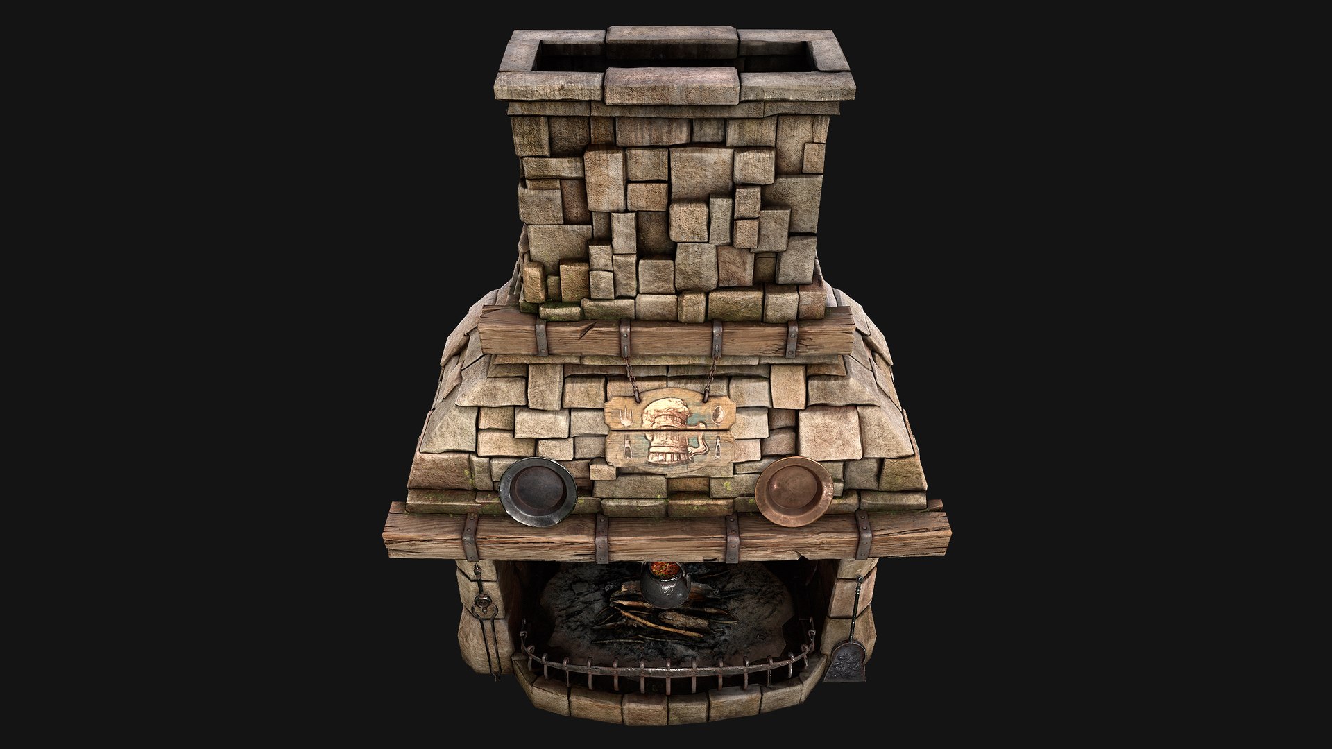 Medieval Fireplace 3D Model - TurboSquid 2129091