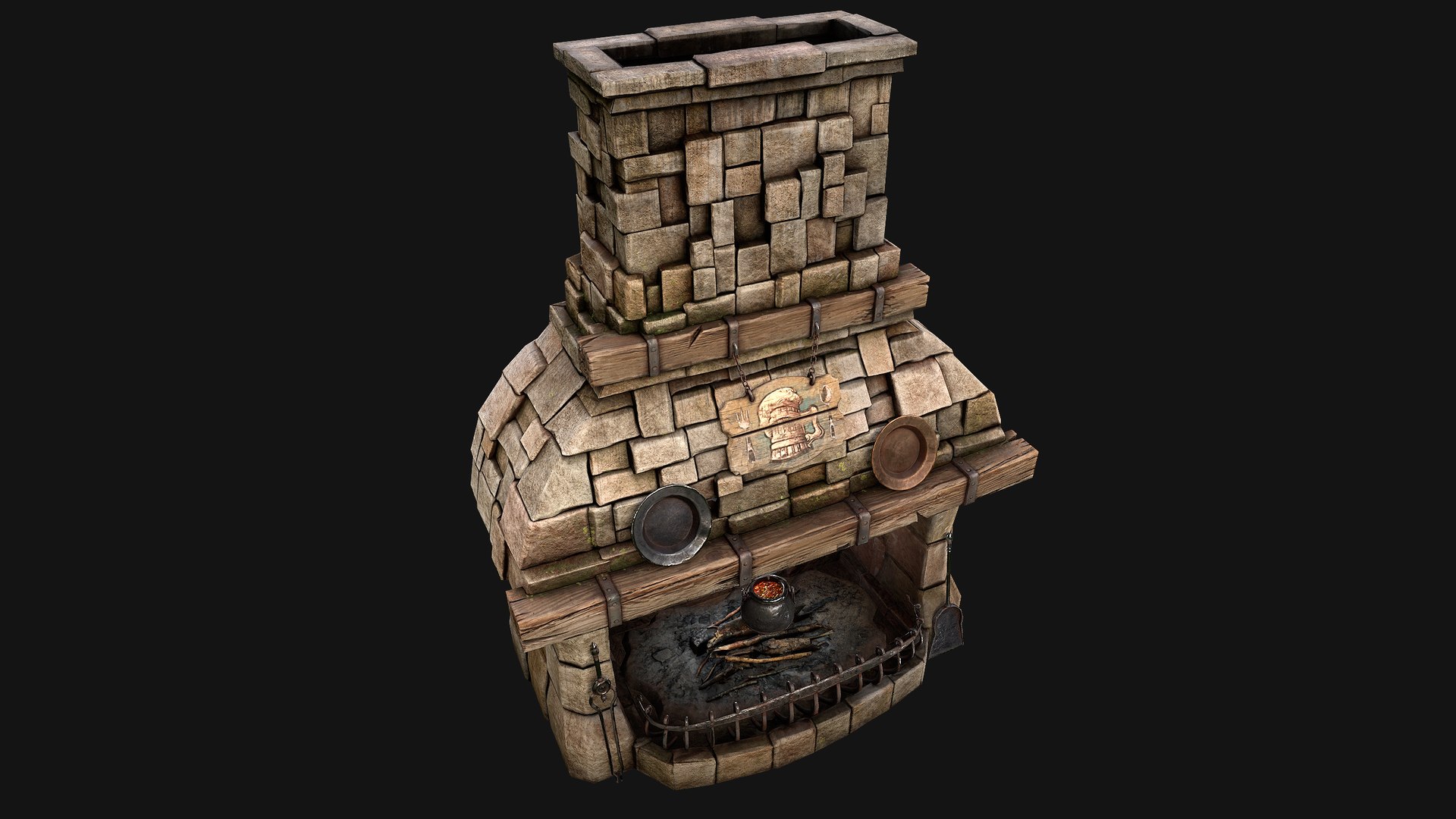 Medieval Fireplace 3D Model - TurboSquid 2129091