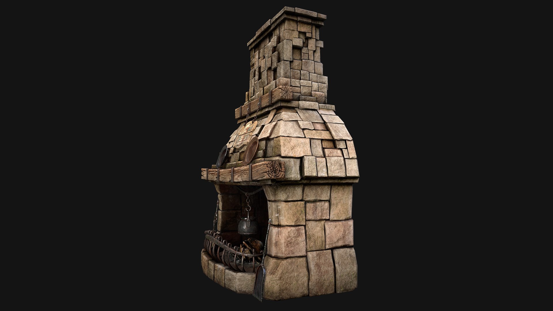 Medieval Fireplace 3D Model - TurboSquid 2129091