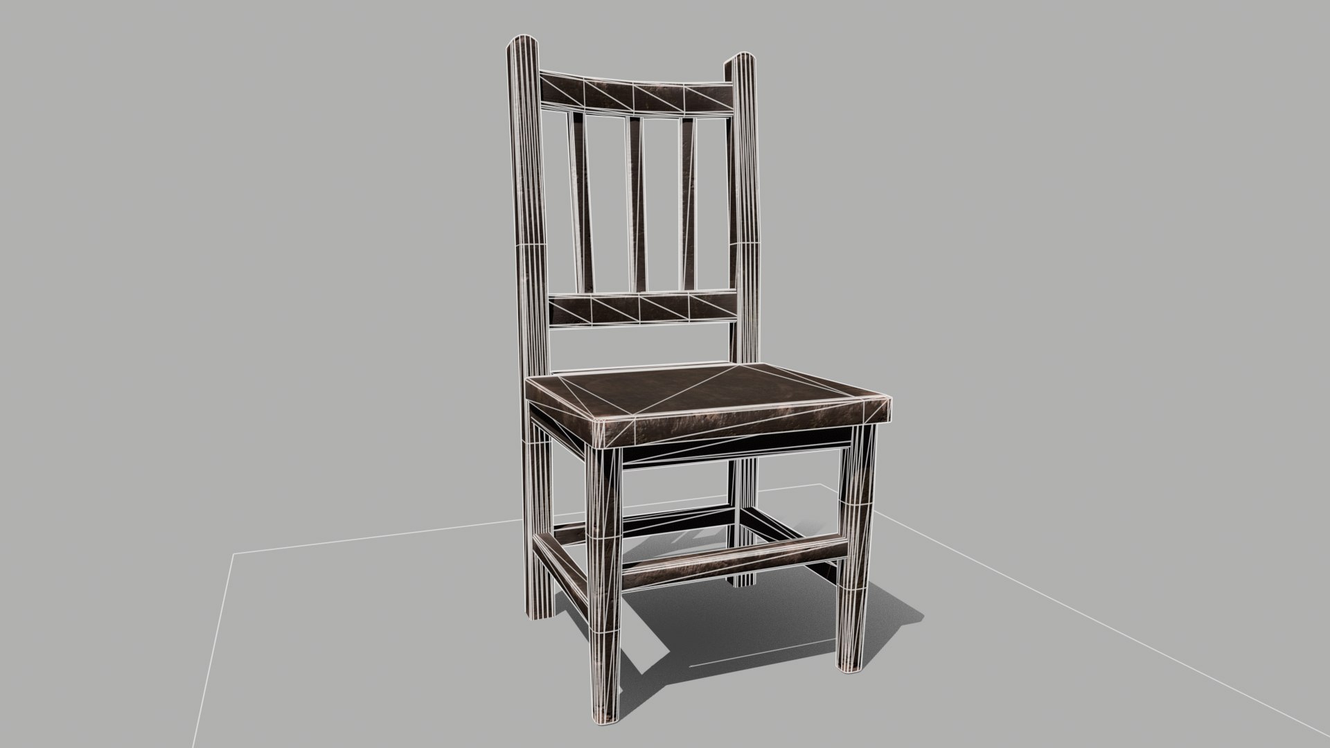 Worn Wooden Chair 3D Model - TurboSquid 2573205