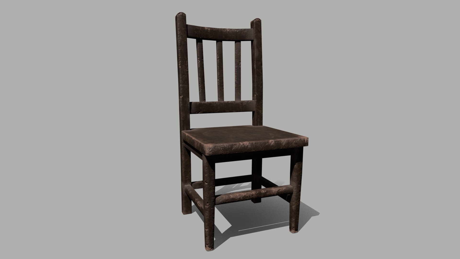 Worn Wooden Chair 3D Model - TurboSquid 2573205