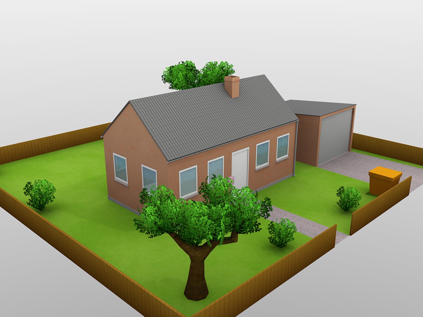 3d building suburban residential - model