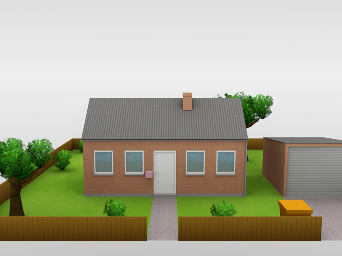 3d building suburban residential - model