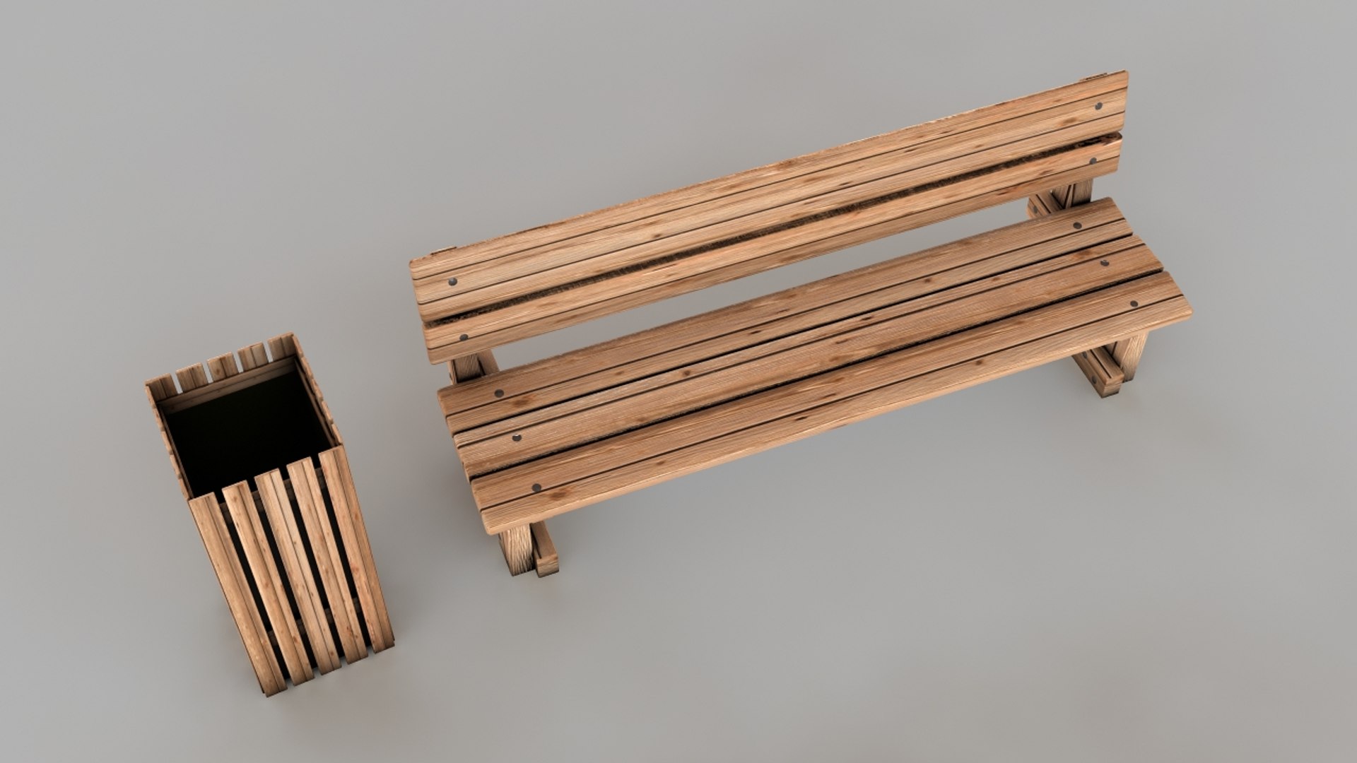 Bench Bin 3d Model