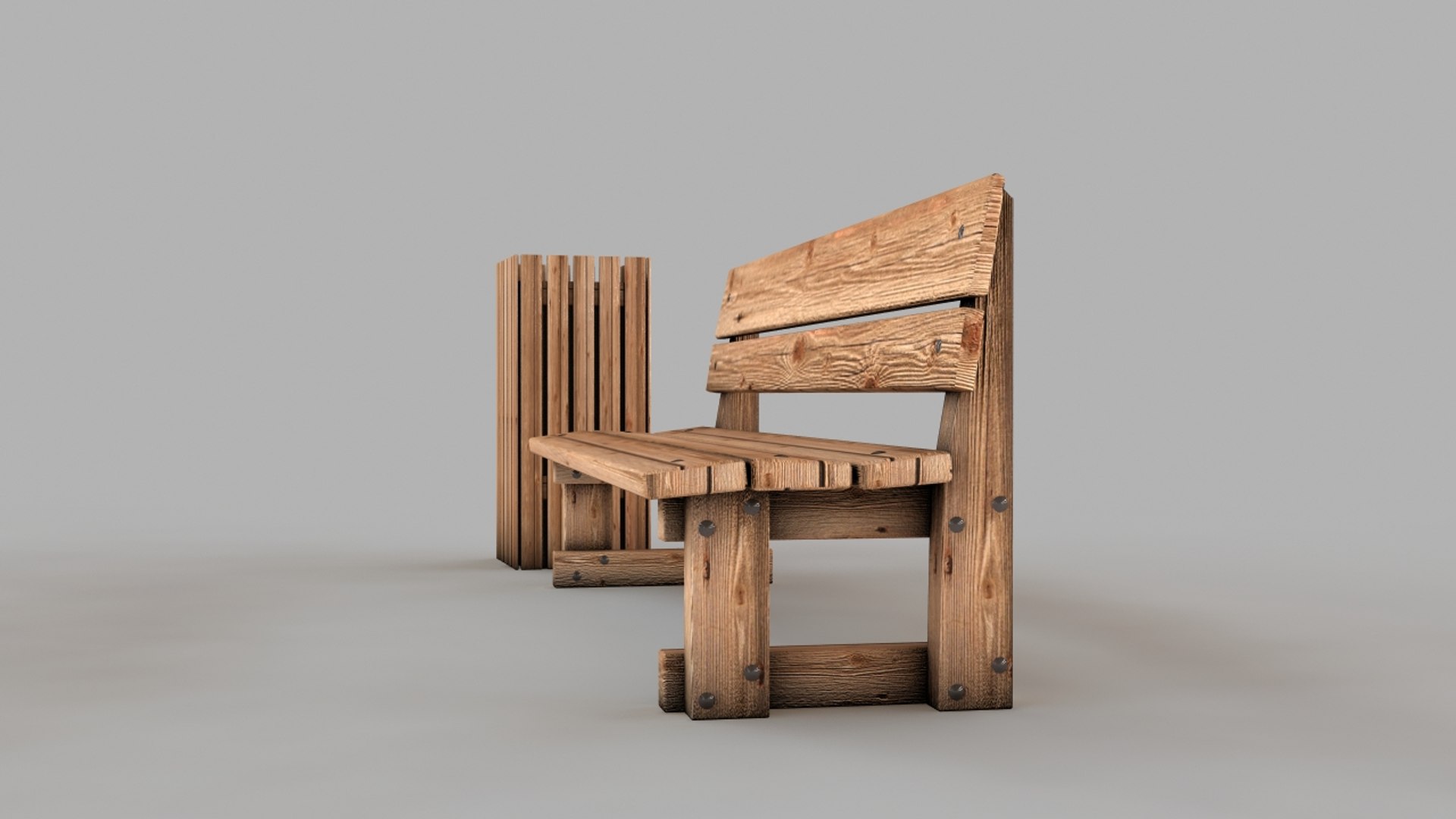 Bench Bin 3d Model