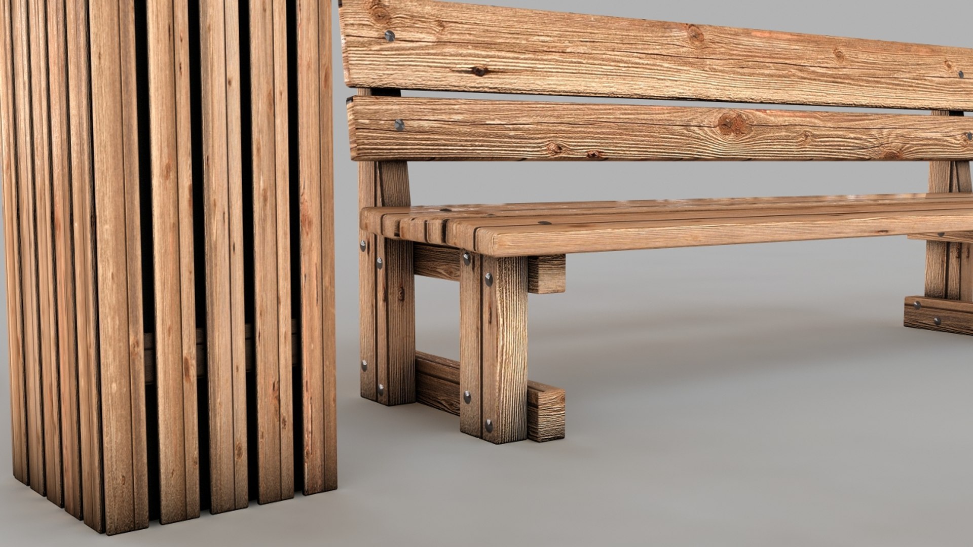 Bench Bin 3d Model
