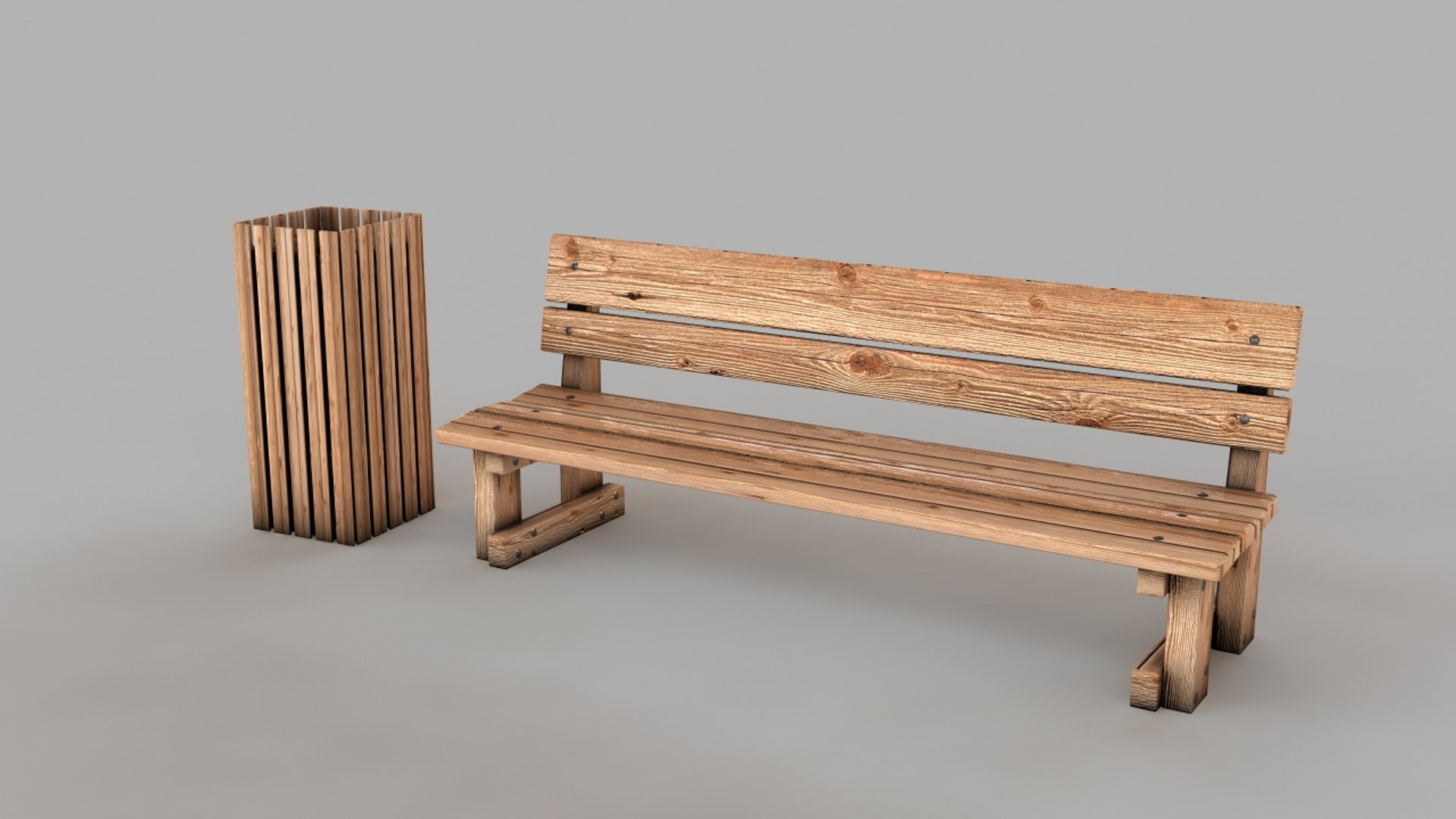 Bench Bin 3d Model