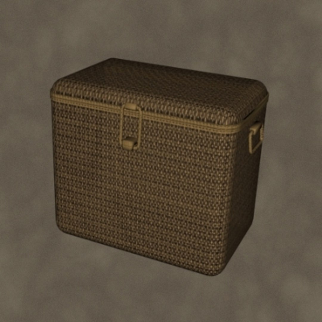 Wicker Hamper Zipped 3d Model