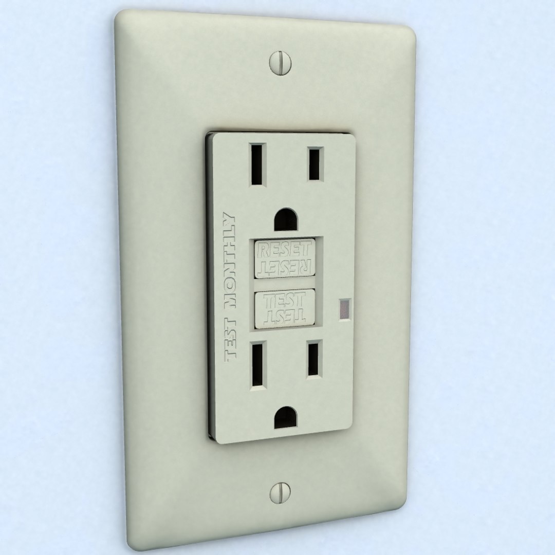 Electrical Outlet Switch Gfci 3d Model