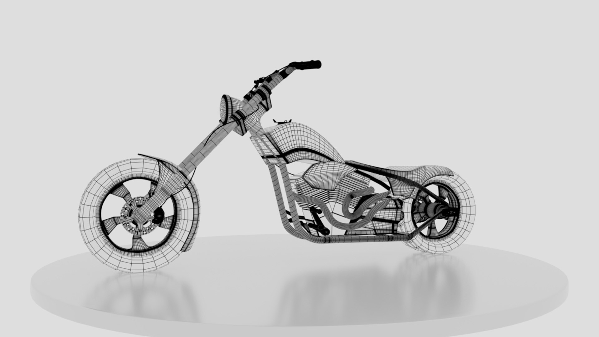 3D Chopper Bike Model - TurboSquid 1621082
