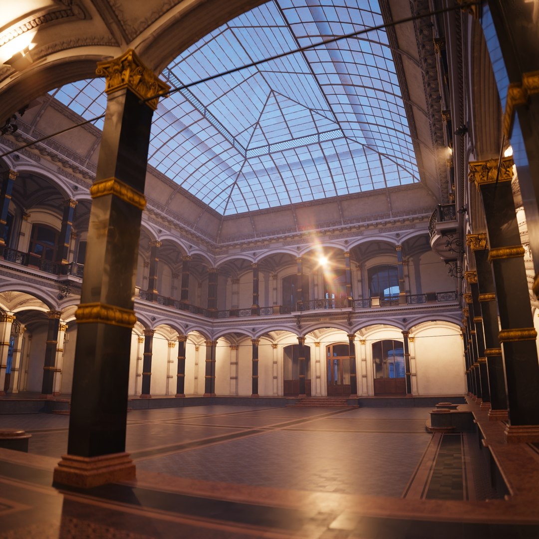 3D Model Atrium Museum Classical - TurboSquid 1689435