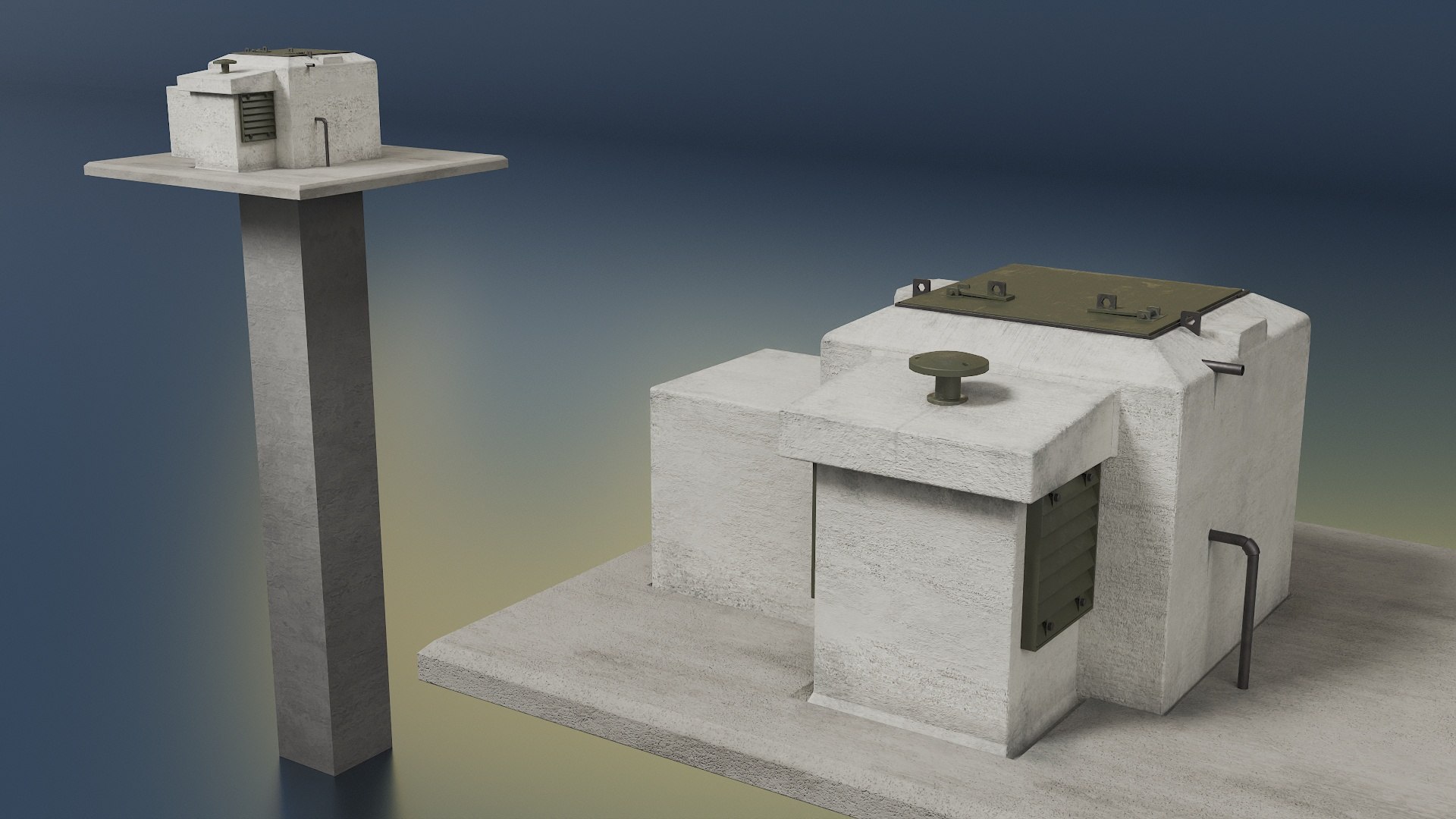 3D Reinforced Nuclear Bunker Entrance Structure - TurboSquid 2403523