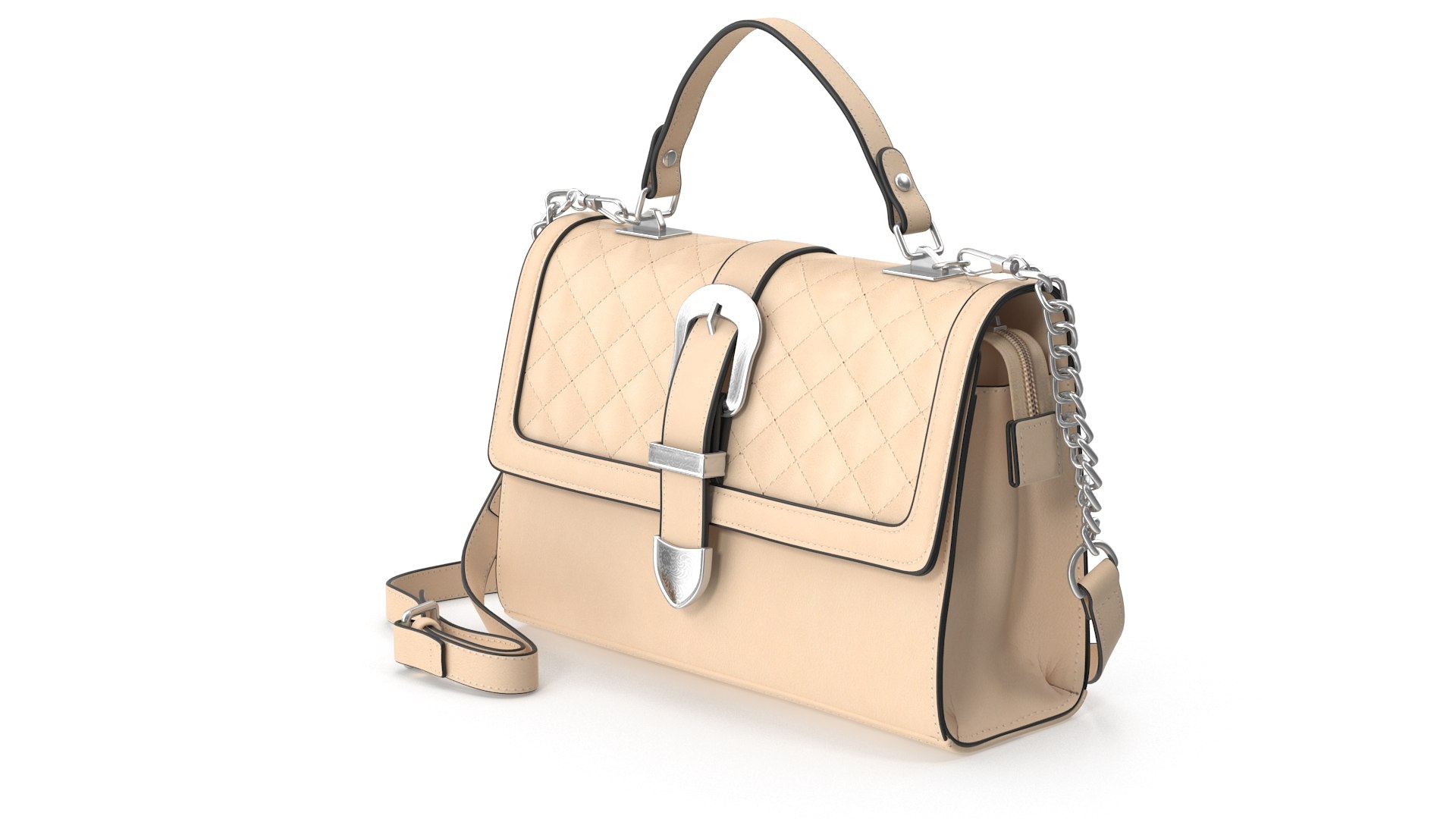 Cream Handbag 3D Model - TurboSquid 2077182