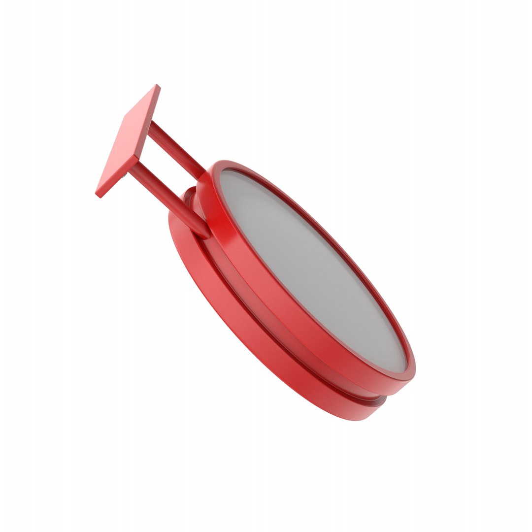 Red Round Wall Billboard Model - TurboSquid 1987988