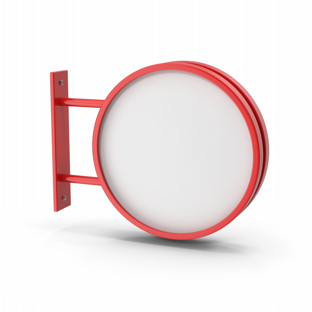 Red Round Wall Billboard Model - TurboSquid 1987988