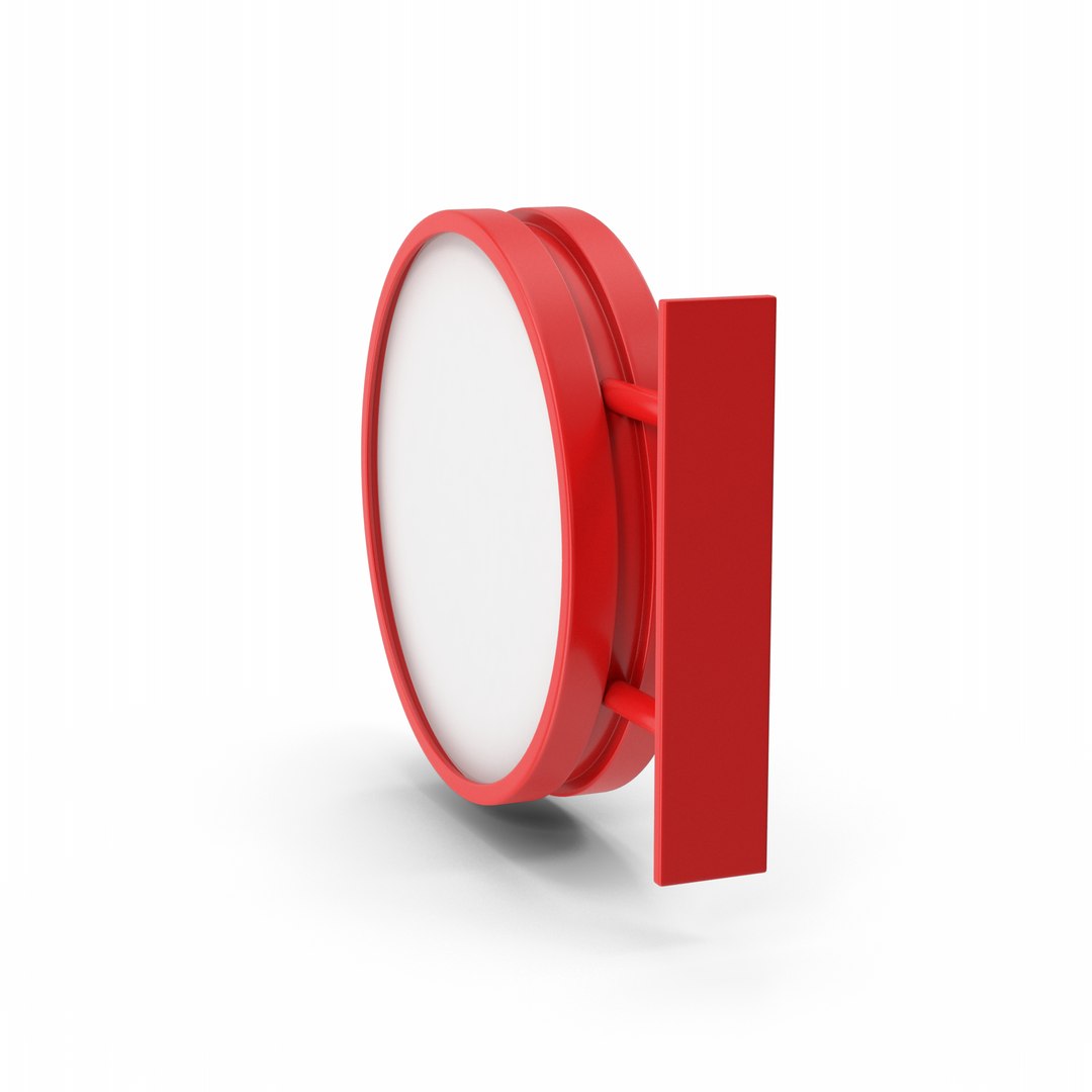 Red Round Wall Billboard Model - TurboSquid 1987988