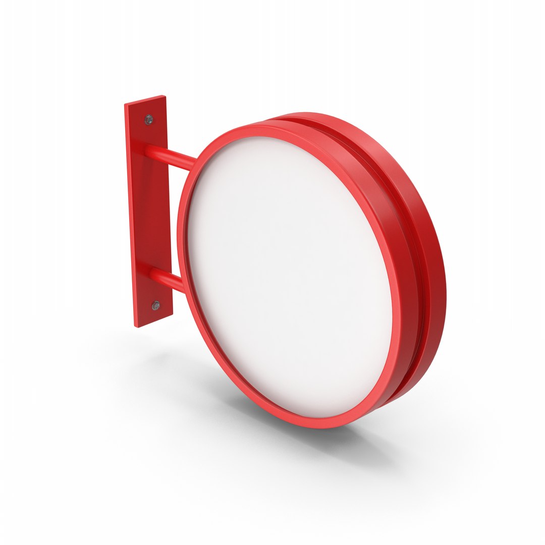 Red Round Wall Billboard Model - TurboSquid 1987988