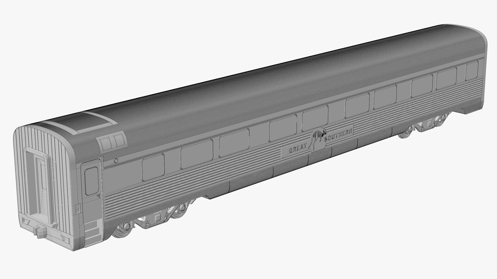 3D Model Australian Great Southern Train - 6 Passenger Railcars ...