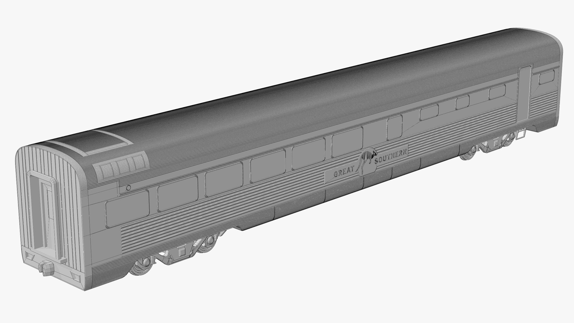 3D Model Australian Great Southern Train - 6 Passenger Railcars ...