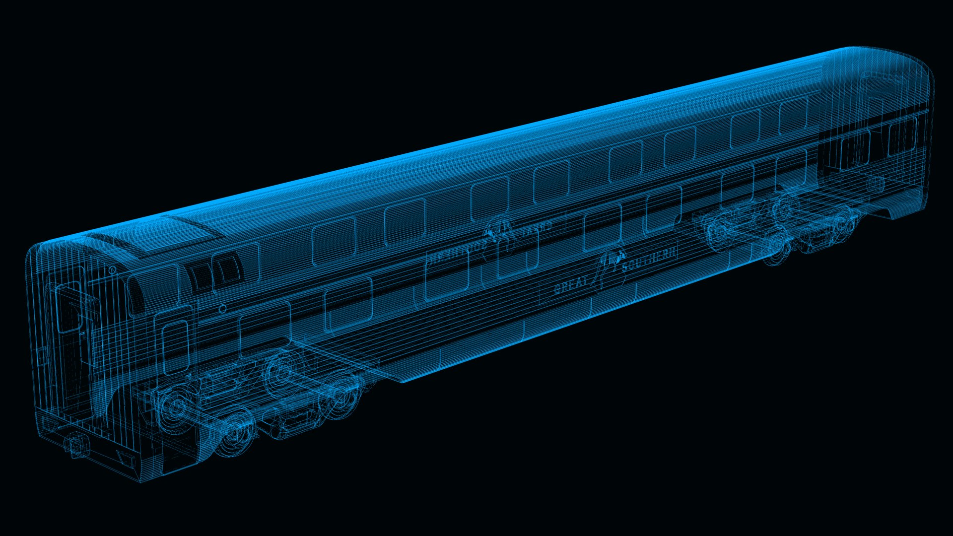 3D Model Australian Great Southern Train - 6 Passenger Railcars ...