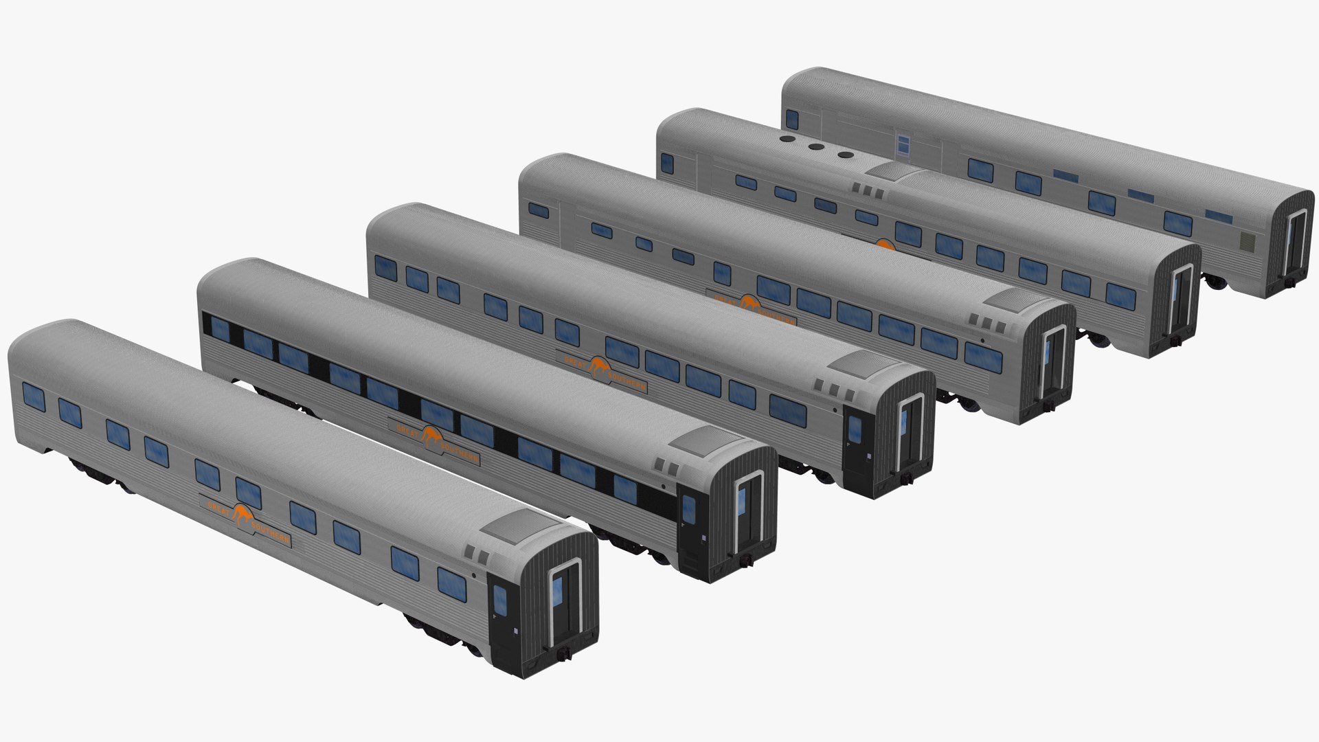 3D Model Australian Great Southern Train - 6 Passenger Railcars ...