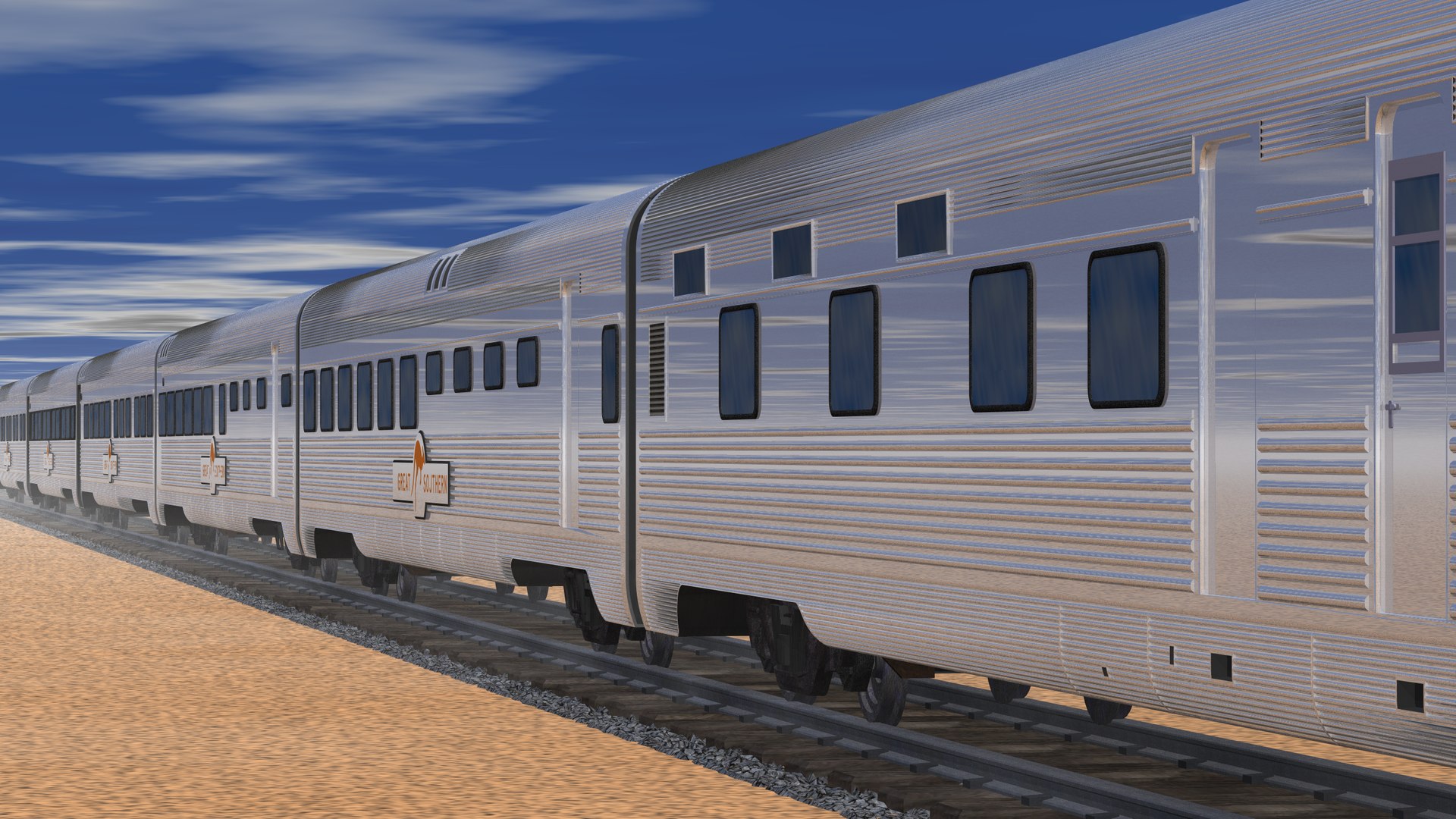 3D Model Australian Great Southern Train - 6 Passenger Railcars ...