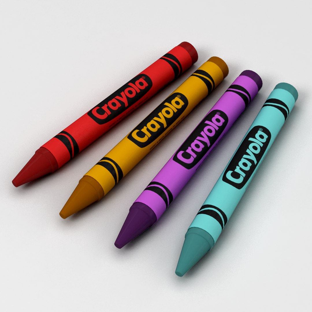 Crayon Drawings Stationery 3d Max