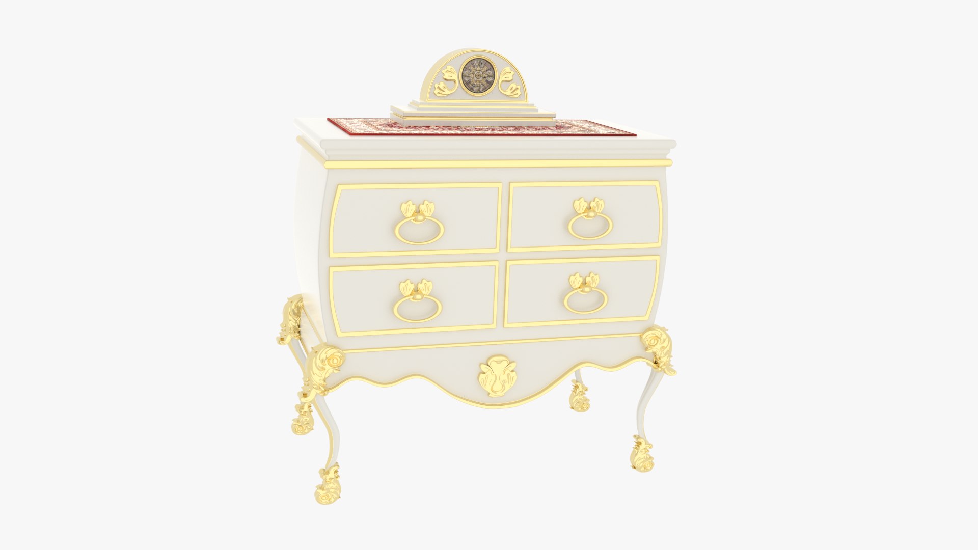 Victorian Dresser White 3D - TurboSquid 1774353