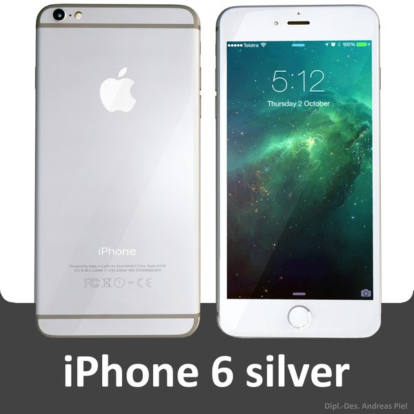3d model modelled iphone 6 silver