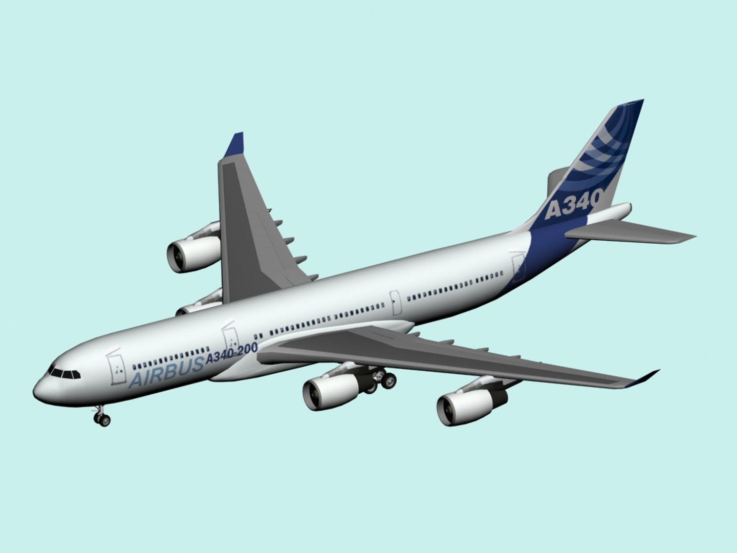 Airbus A340-200 3d Model