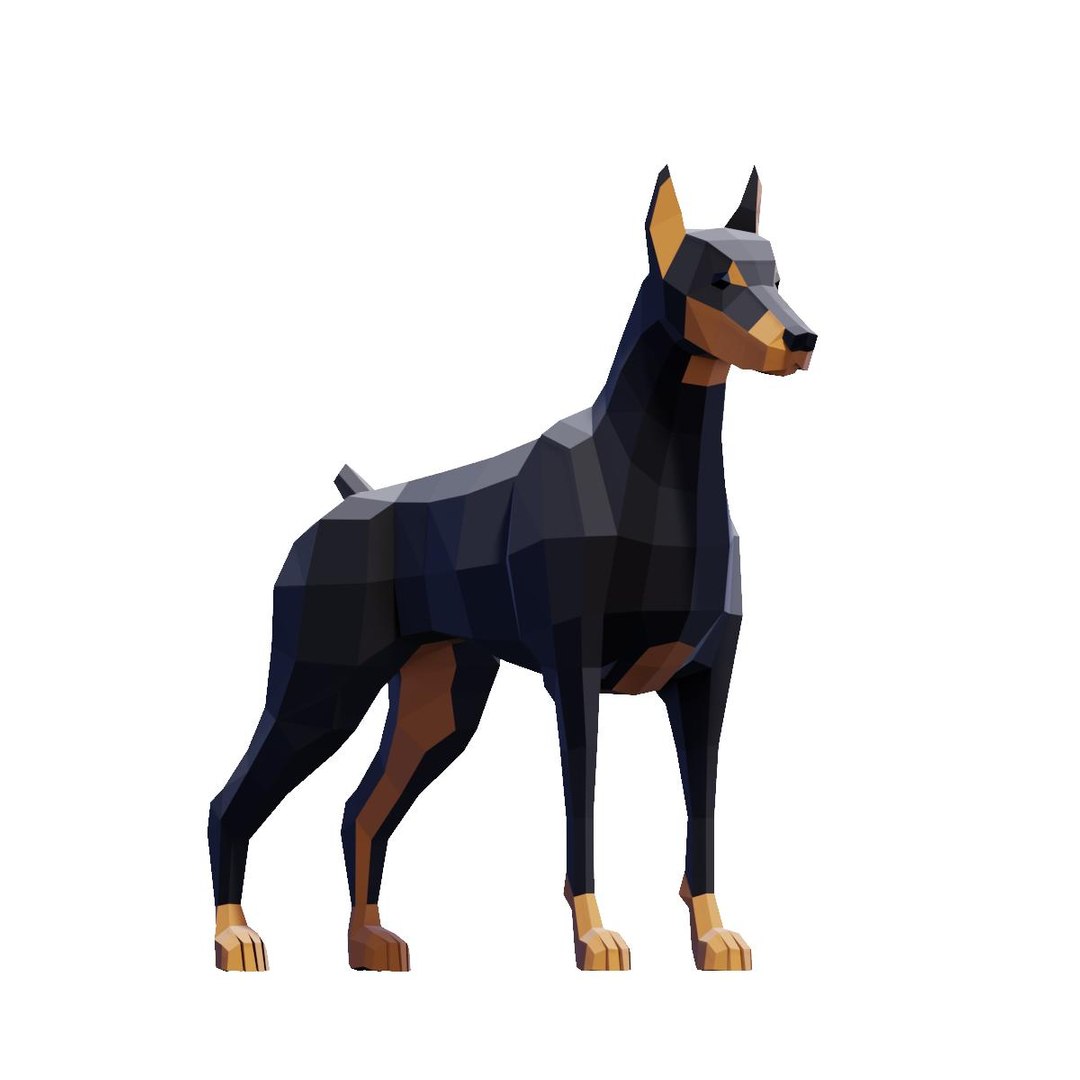 3D Low Poly Dobbermann Dog Pack Model - TurboSquid 2184369