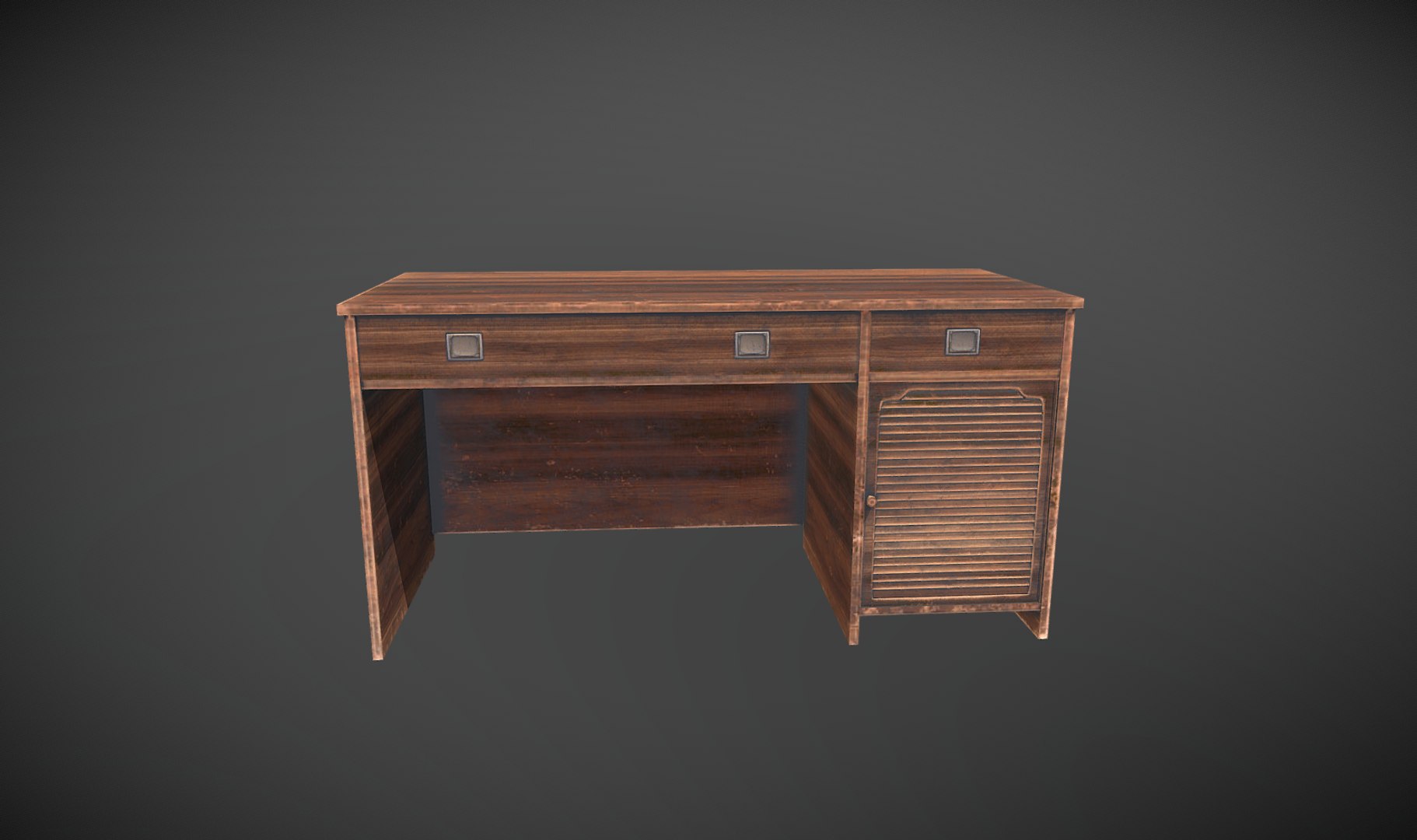 3D wooden desk model - TurboSquid 1402147