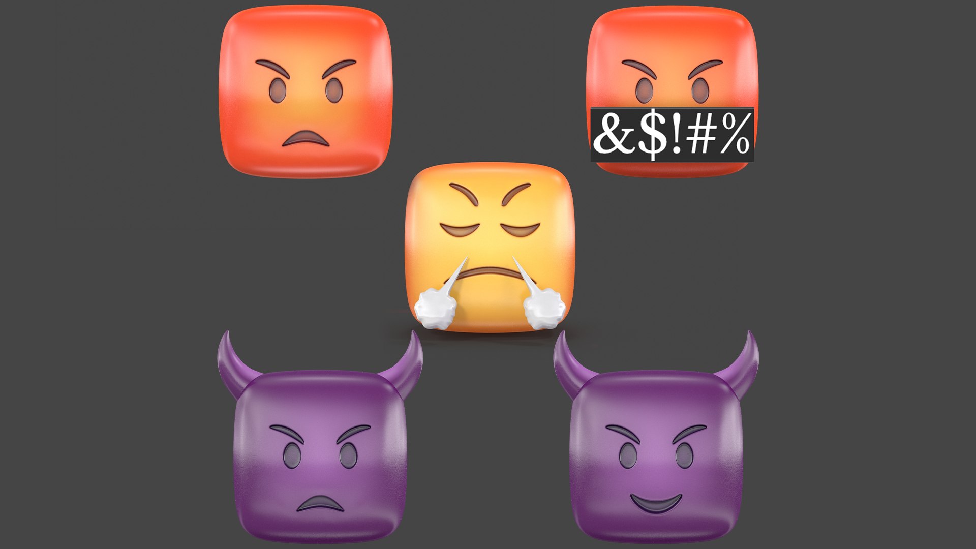 Emoji Angry Faces 3D model - TurboSquid 2090031