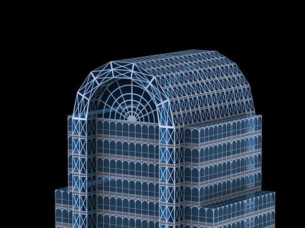 3d glass tower