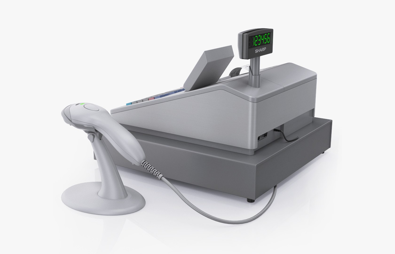 3d Cash Register Sharp Er-a347 Model