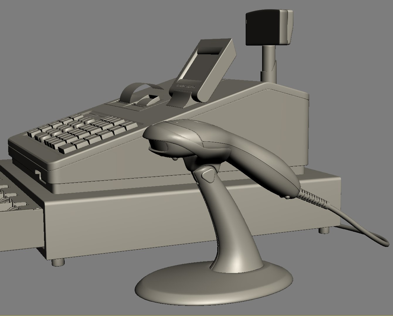 3d Cash Register Sharp Er-a347 Model
