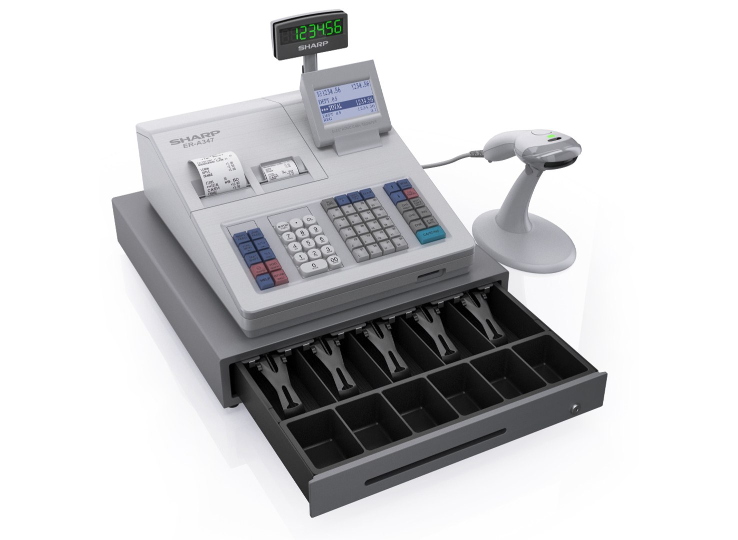 3d Cash Register Sharp Er-a347 Model