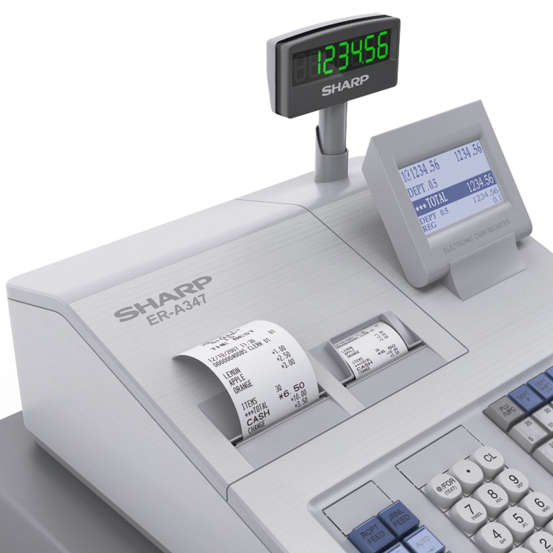 3d Cash Register Sharp Er-a347 Model