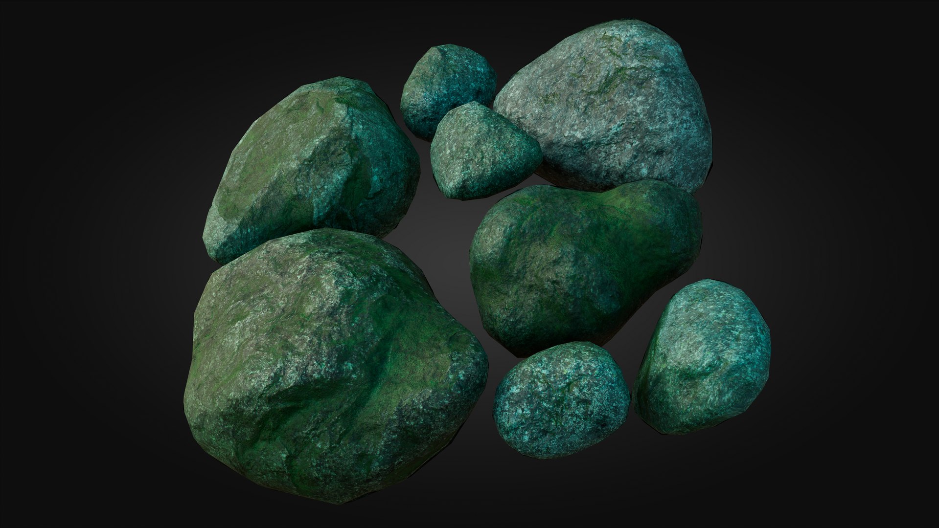 Round Mossy Boulders - PBR 3D Model - TurboSquid 1940942