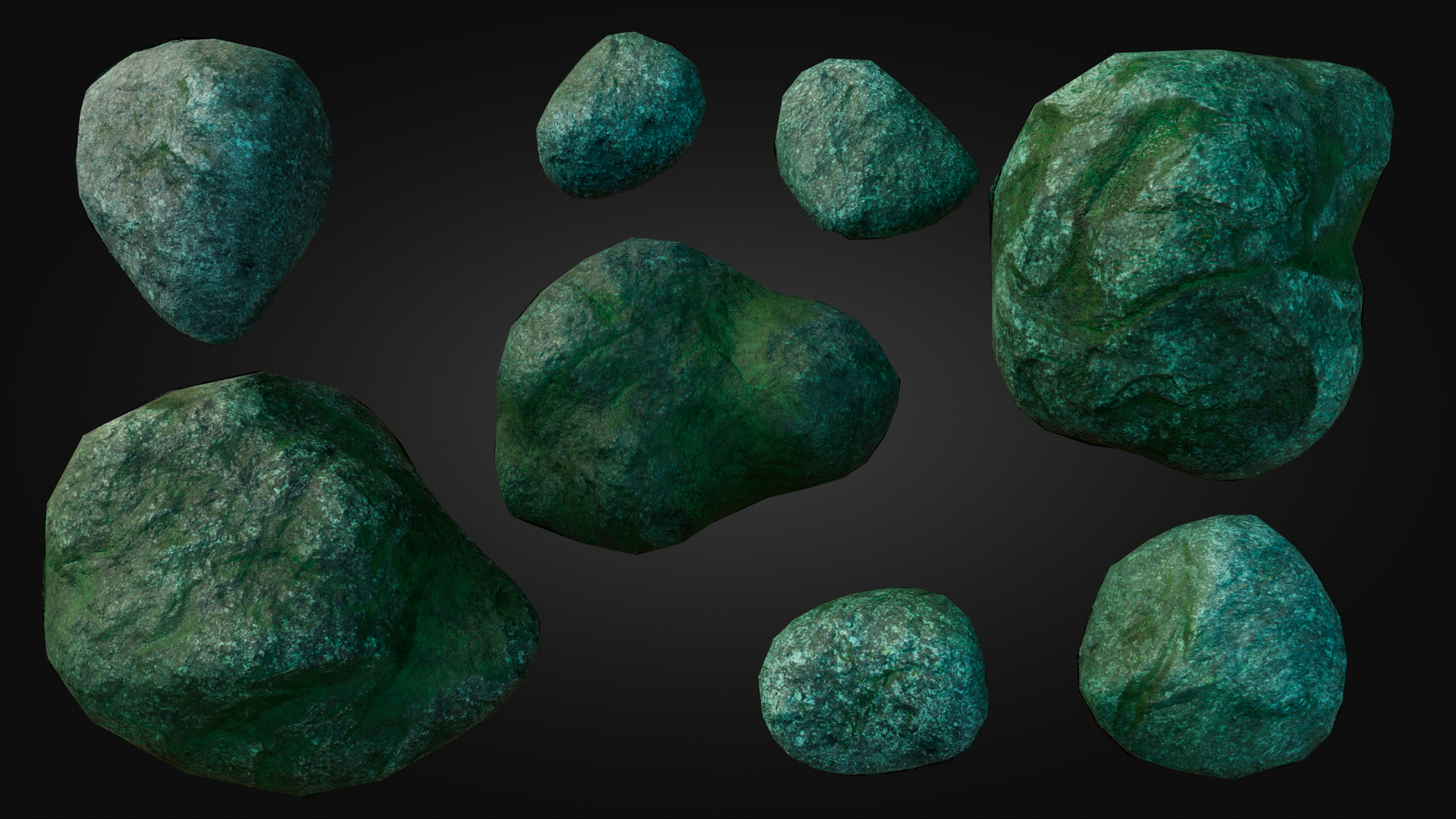 Round Mossy Boulders - PBR 3D Model - TurboSquid 1940942