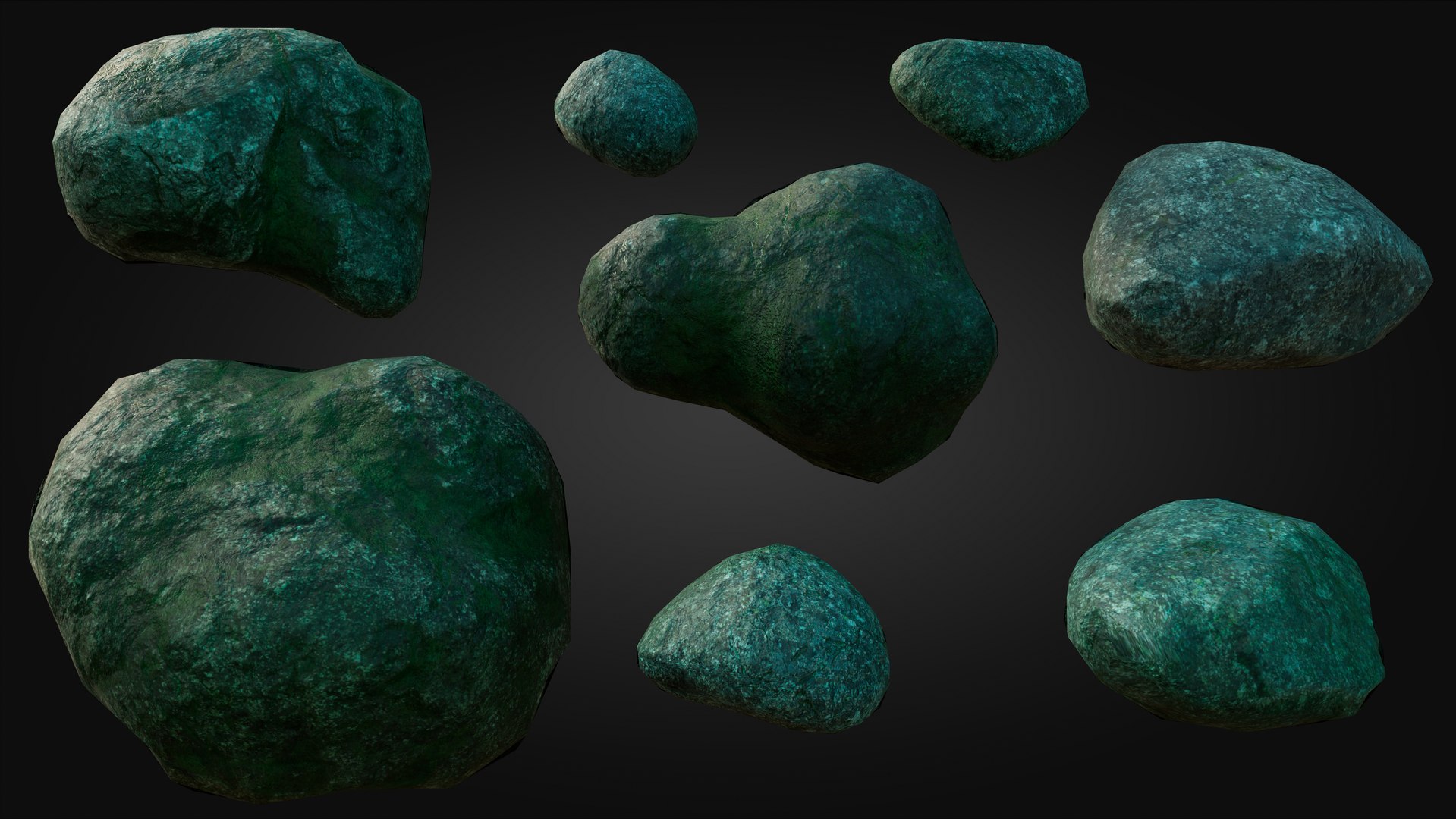 Round Mossy Boulders - PBR 3D Model - TurboSquid 1940942