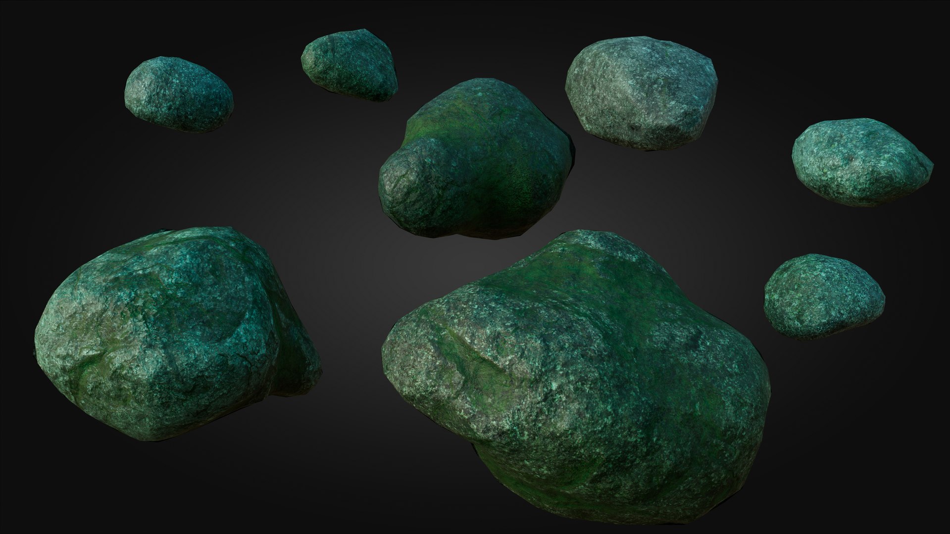 Round Mossy Boulders - PBR 3D Model - TurboSquid 1940942