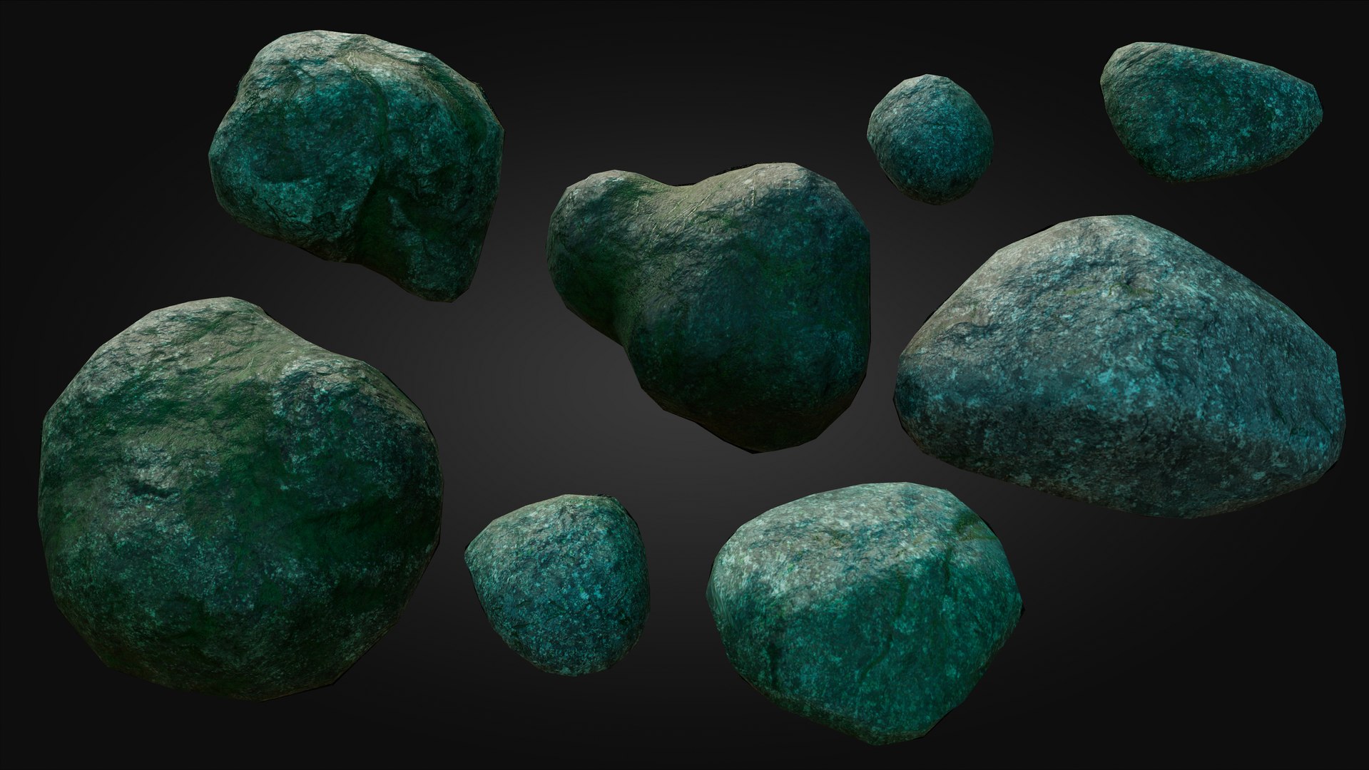 Round Mossy Boulders - PBR 3D Model - TurboSquid 1940942