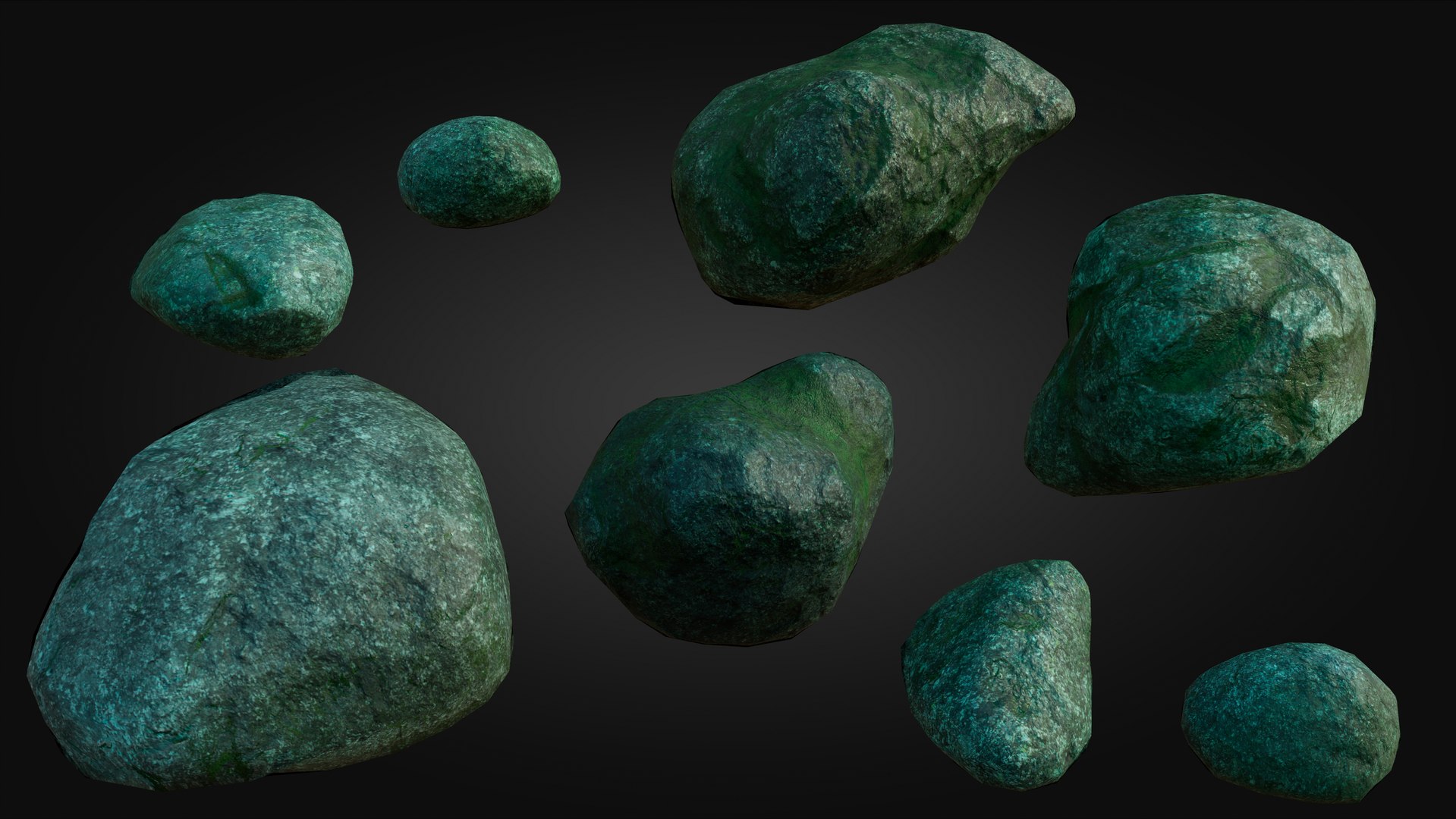 Round Mossy Boulders - PBR 3D Model - TurboSquid 1940942