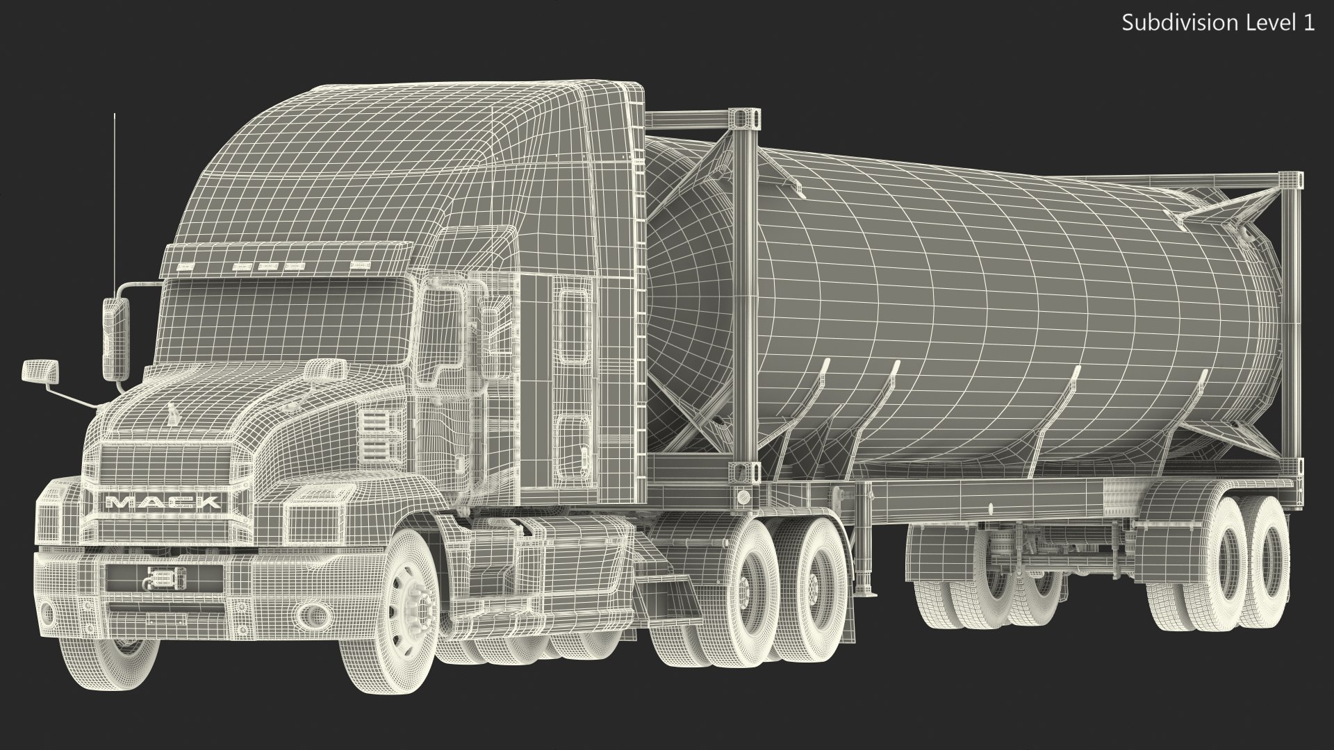 Mack Anthem Truck with LNG Semi Trailer Gas Tank 3D model - TurboSquid ...