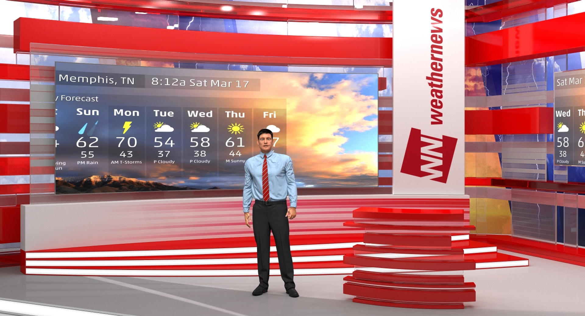 3D Modern Tv Weather Studio - TurboSquid 1290107