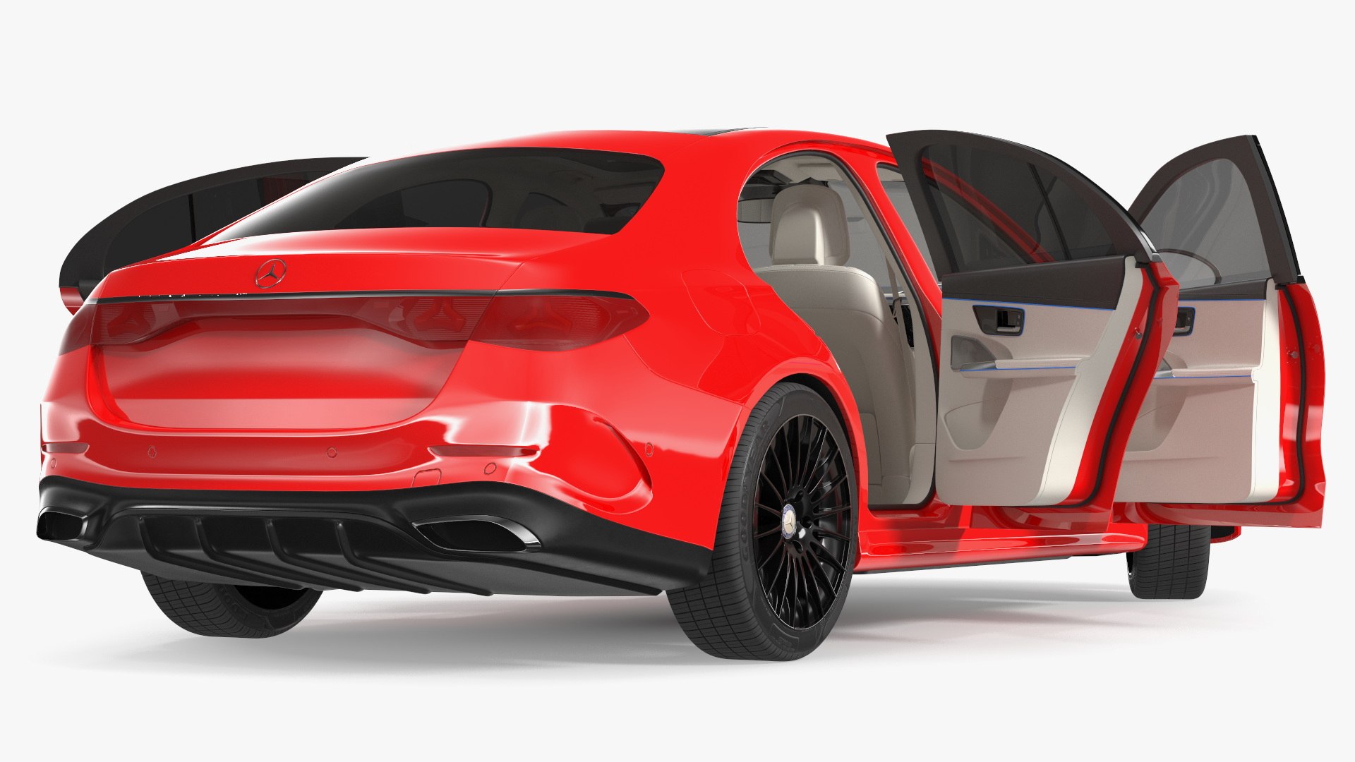 3D Model Mercedes E-class Red Color Rigged - TurboSquid 2168212